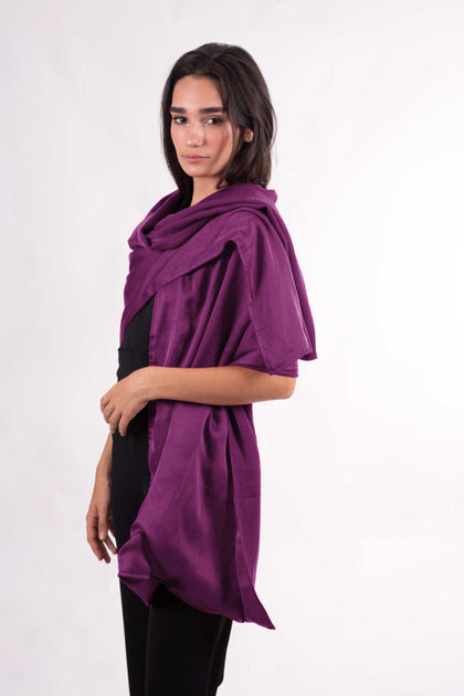 Chal Reversible Seda Natural y Lana – MR Complements